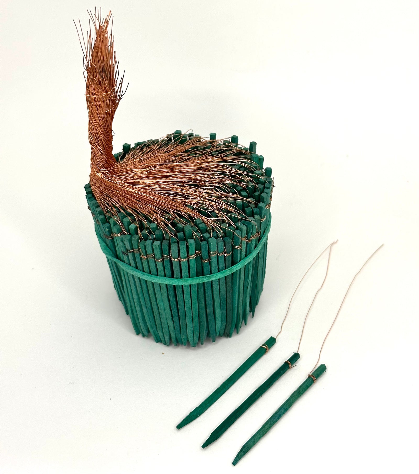 2.5 Inches Green Wooden Wired Picks Florist Wood Stakes(500 pieces ...
