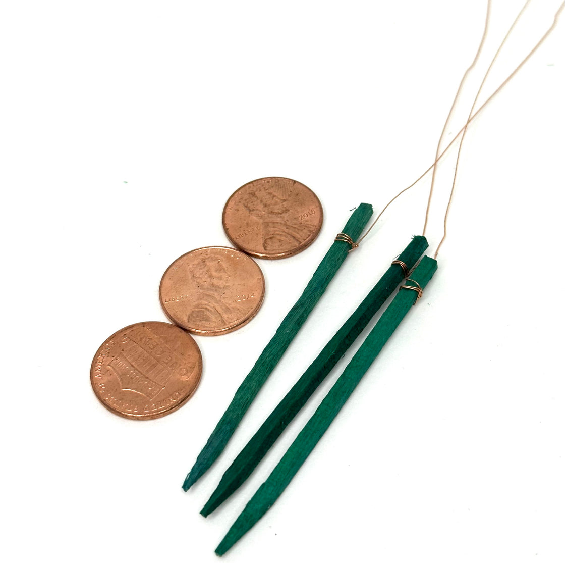 2.5 Inches Green Wooden Wired Picks Florist Wood Stakes(500 pieces ...
