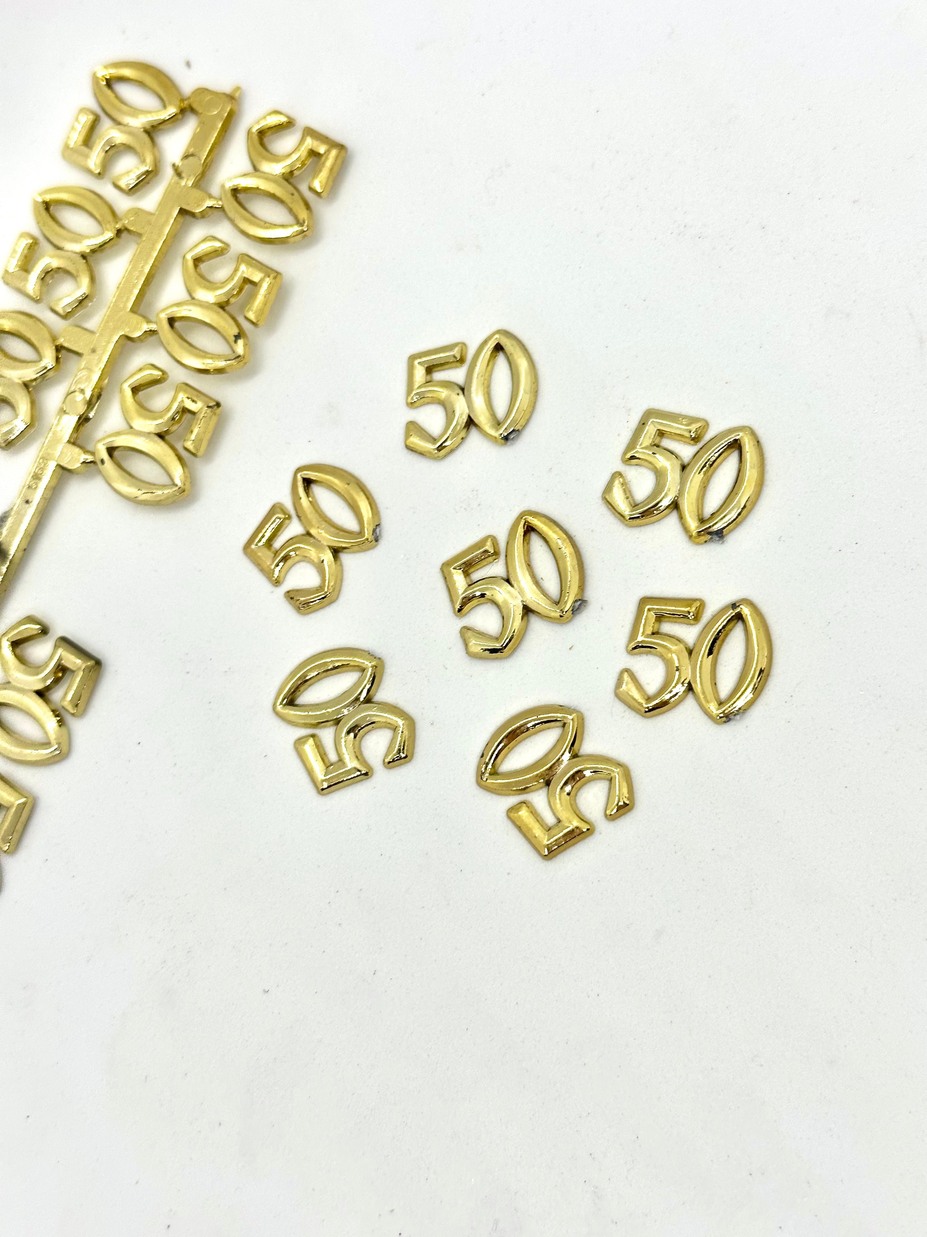 Miniature Number 50 Charm Sign Gold (144 pieces) – Jenly Wholesale Inc