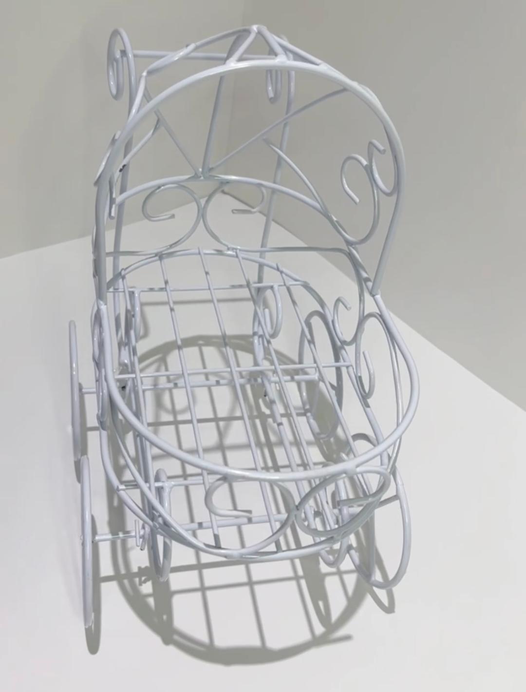 12 Inch White Metal Wired Carriage Stroller Baby Shower Centerpiece ...