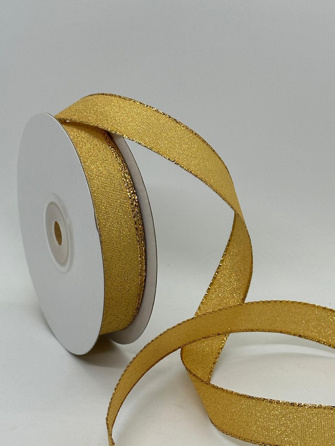 5/8" Shimmering Metallic Edge Ribbon Gold (25 Yards) – Jenly Wholesale Inc