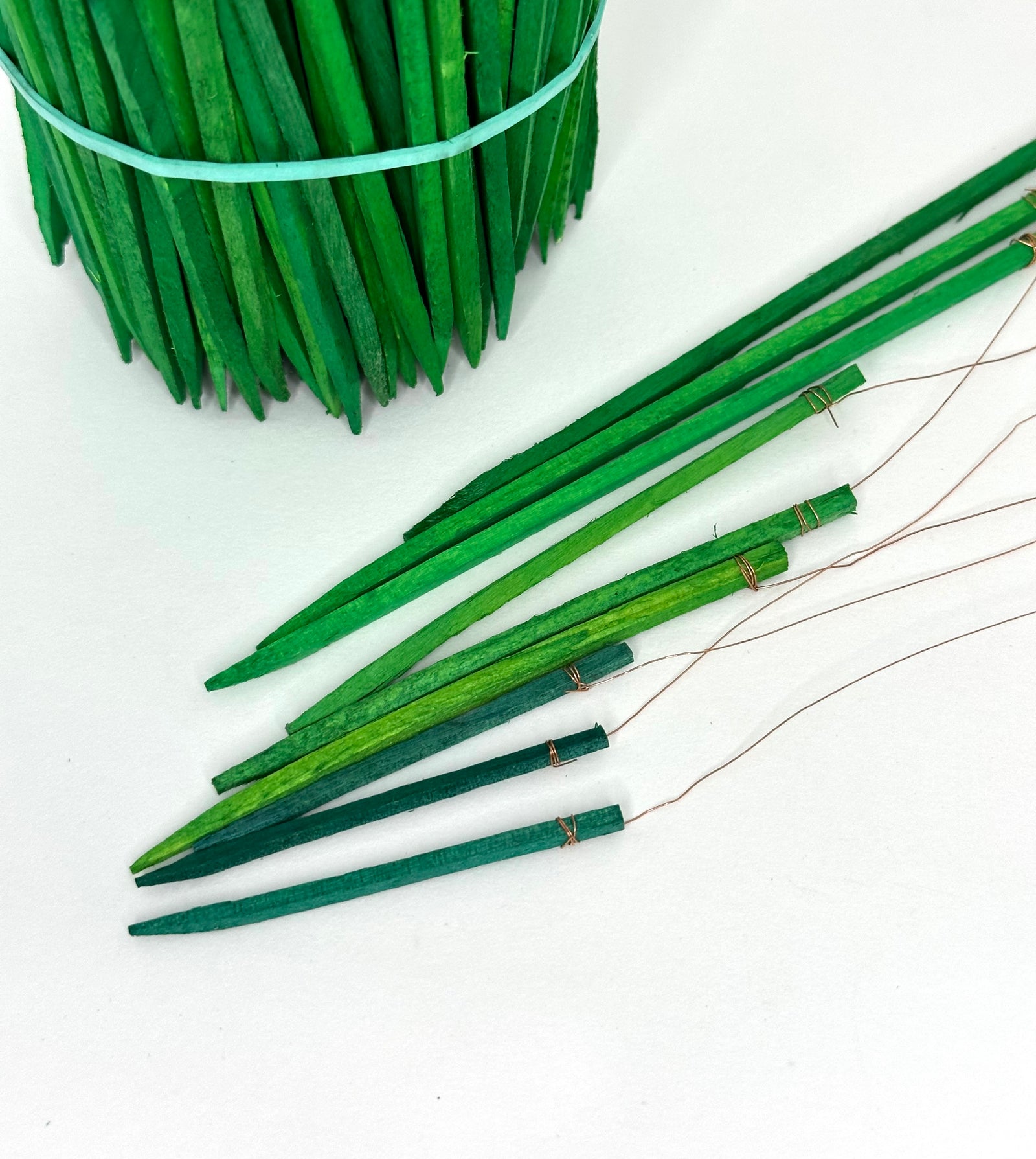 2.5 Inches Green Wooden Wired Picks Florist Wood Stakes(500 pieces ...