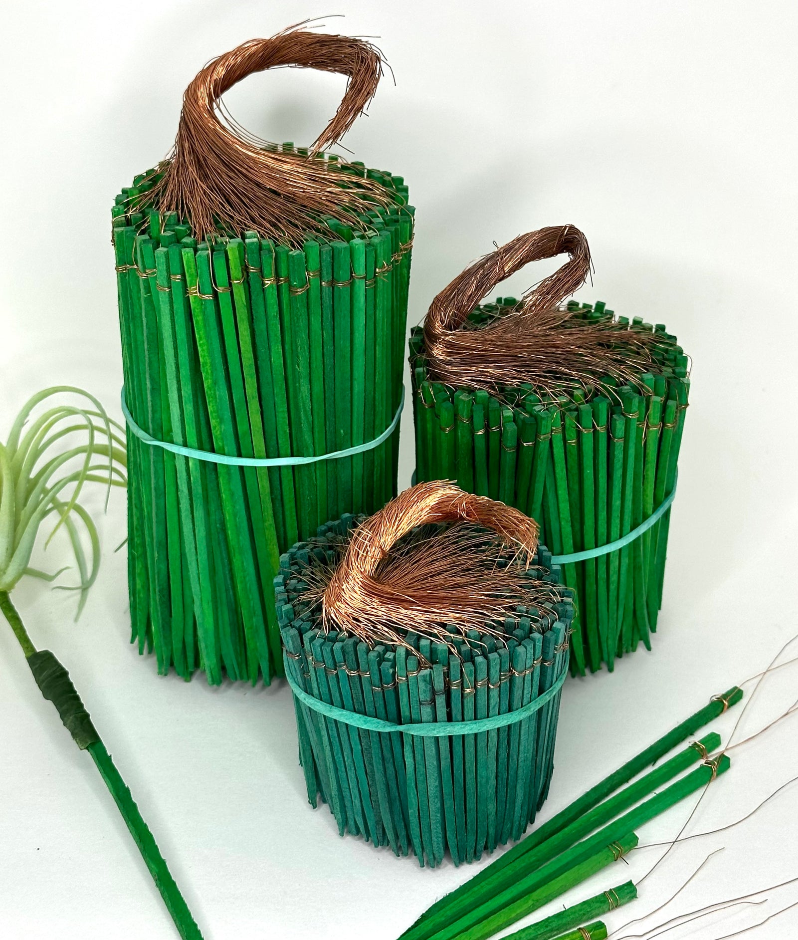 2.5 Inches Green Wooden Wired Picks Florist Wood Stakes(500 pieces ...