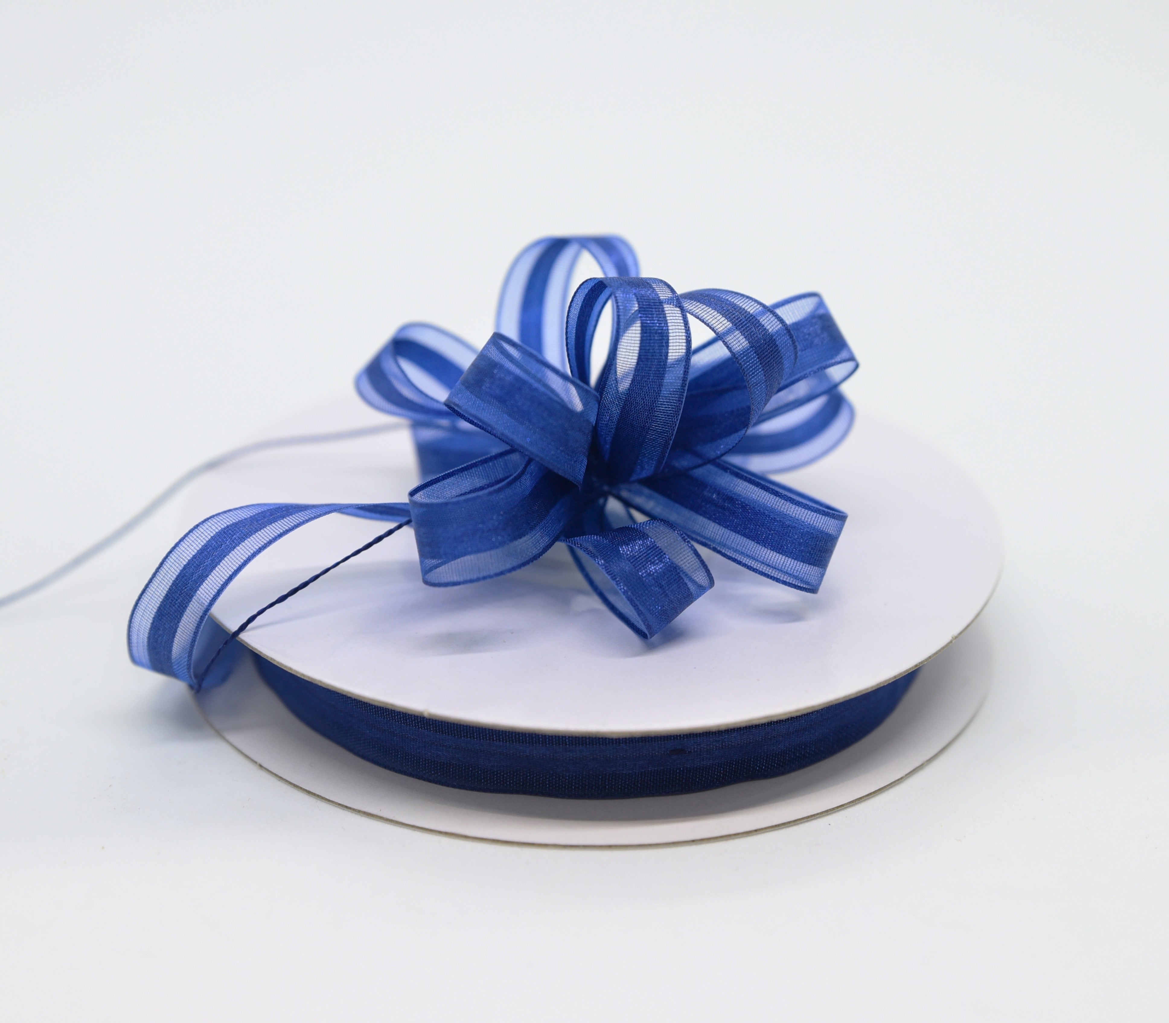 3/8" Royal Blue Organza Thin Pull Bow String Ribbon (25 Yard) Gift Wra ...