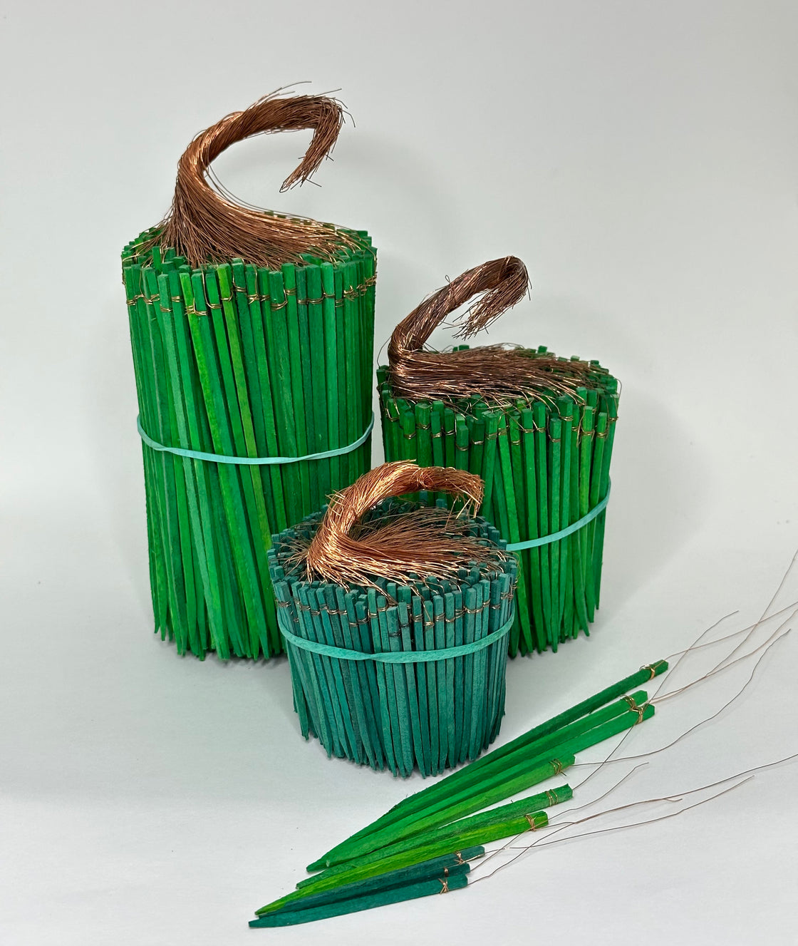 2.5 Inches Green Wooden Wired Picks Florist Wood Stakes(500 pieces ...