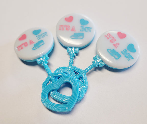 It's A Boy Plastic Blue Mini Baby Rattle Baby Shower Decoration (12 ...