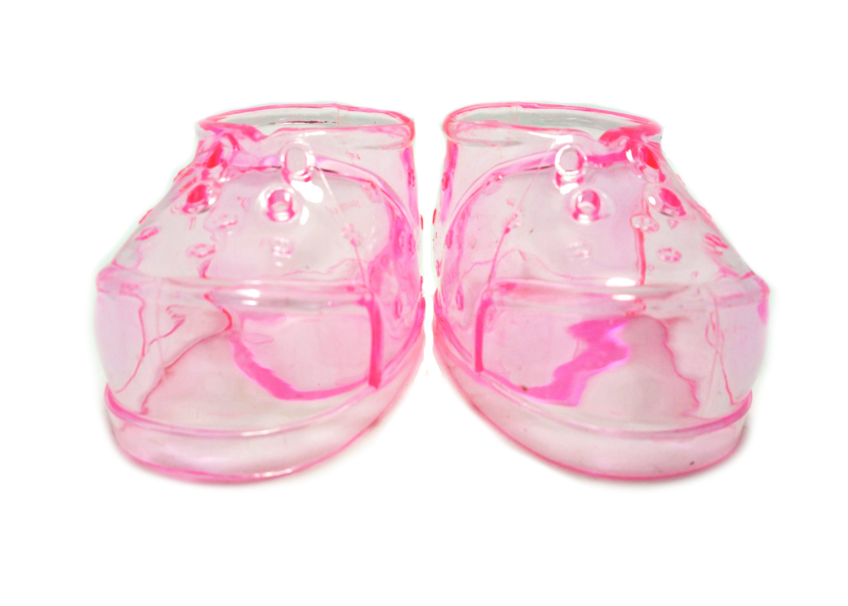 2.75" Clear Plastic Baby Booties Baby Shower Favor (12 pieces) Pink ...