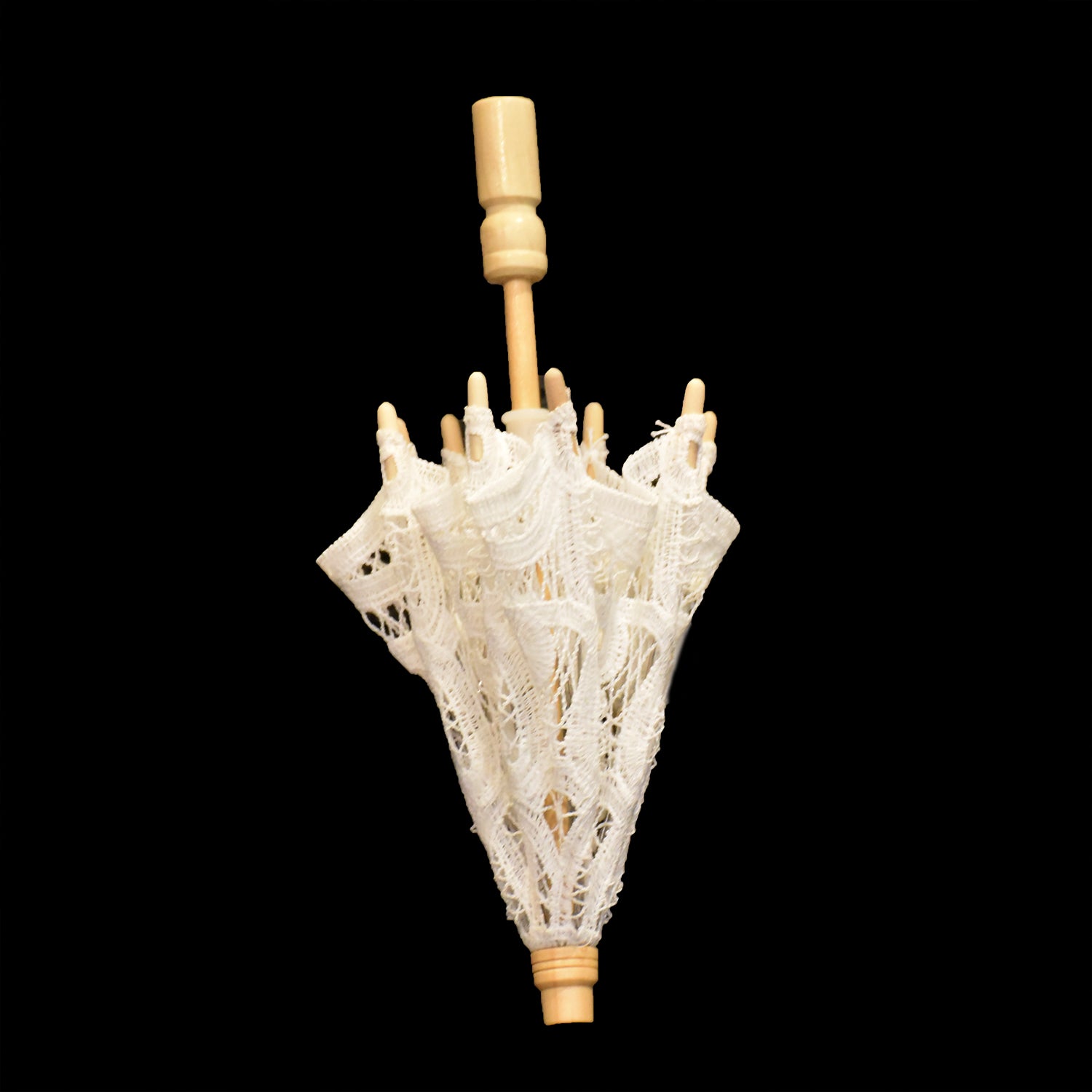 Mini Battenburg Lace Parasol Umbrella White 10.5"L x 11"D – Jenly ...