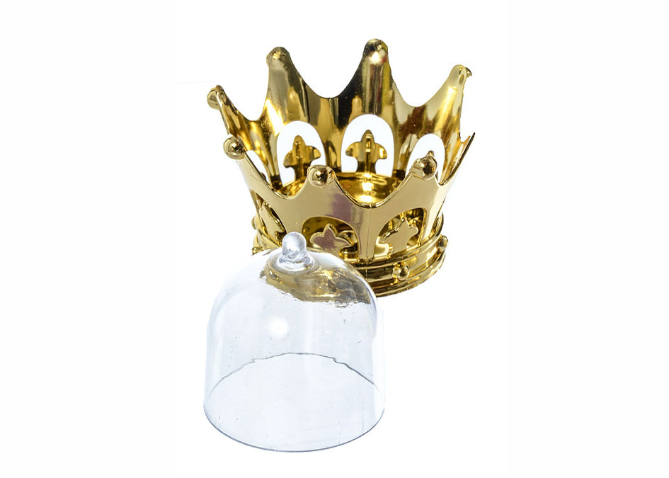 Plastic Mini Dome with Crown Design Party Decoration Favor Box Gold (1 ...