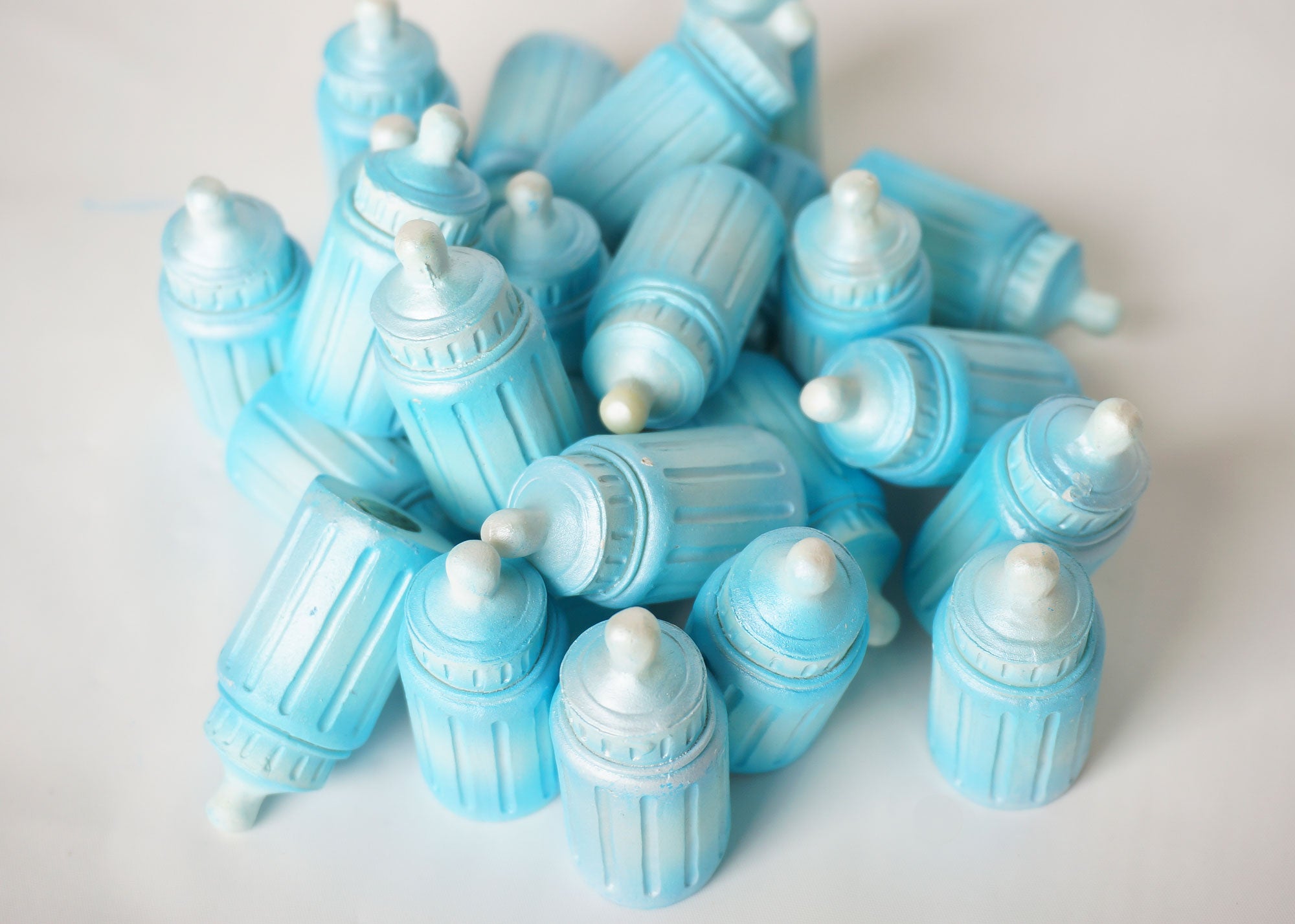 Poly Resin Mini Baby Bottle Baby Shower Favors & Decoration Blue(24 Pi ...