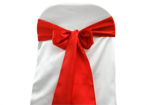 6" X 108" Satin Chair Bow Red(12 Pieces)