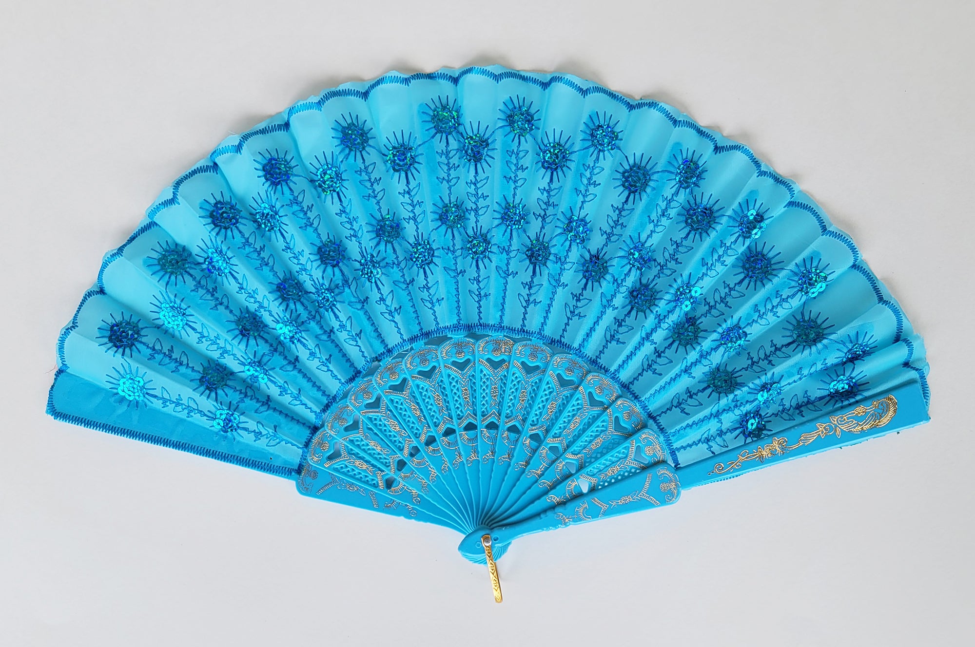 10 Pcs Light Blue Cloth Hand Fans with Plastic Handle – Jenly Wholesale Inc