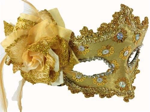 Handmade Gold Flower Design Venetian Mask With a Rose – Jenly Wholesale Inc